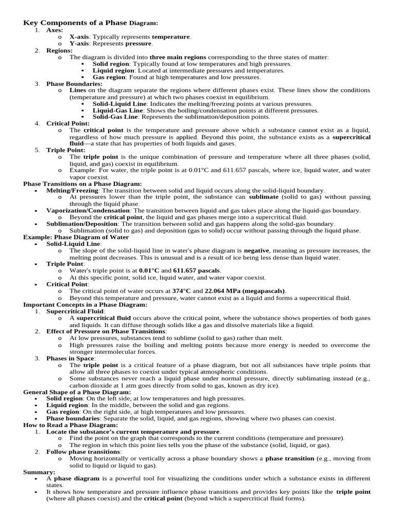Key Components of a Phase Diagram | PDF | Phase (Matter) | Phase Diagram