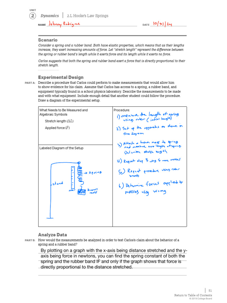 Elastic Properties of Springs vs. Rubber Bands | PDF | Physical ...
