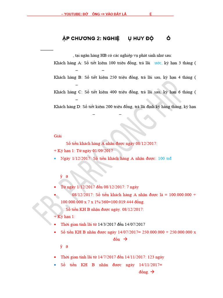 Giải bt chi tiết NHTM | PDF