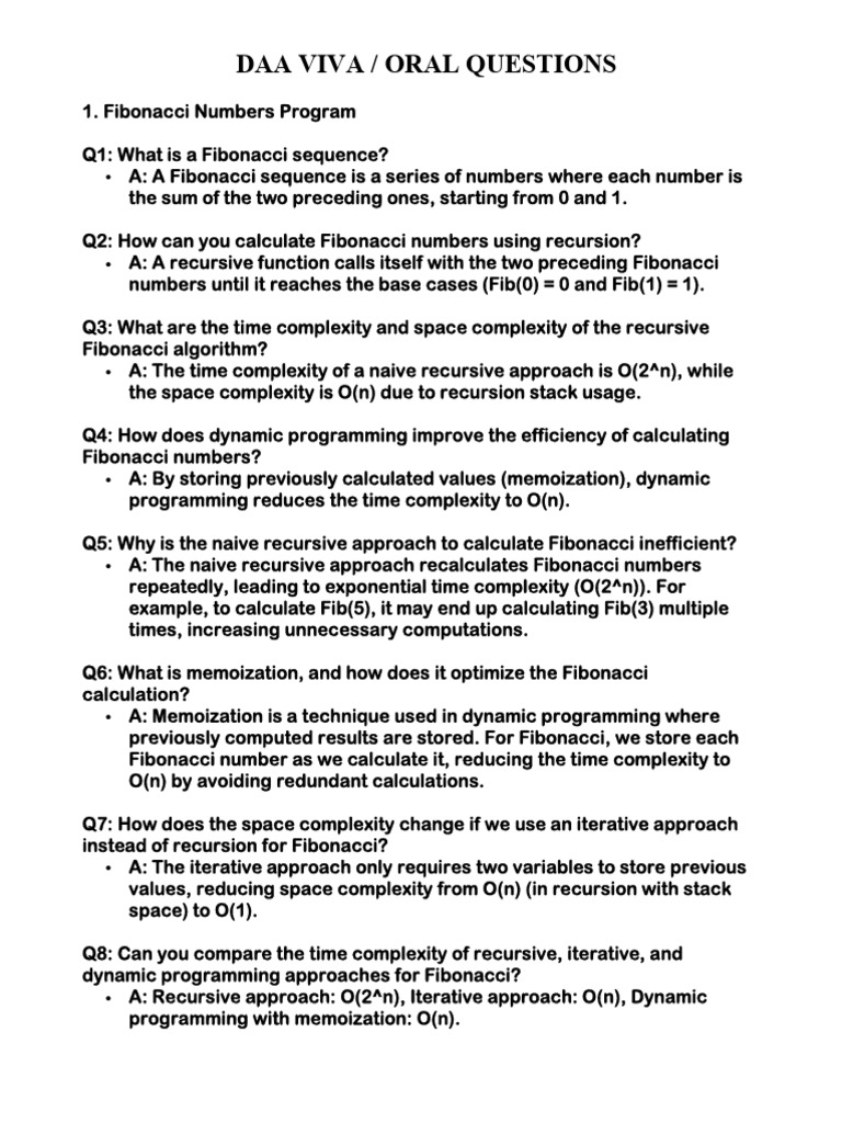 DAA Viva Questions on Algorithms | PDF | Dynamic Programming | Thread ...