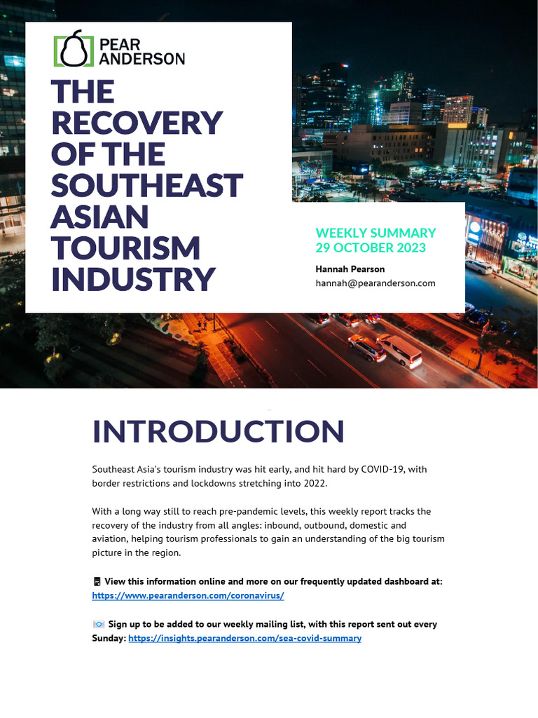 Southeast Asia Tourism Recovery Report | PDF | Cambodia | Phnom Penh
