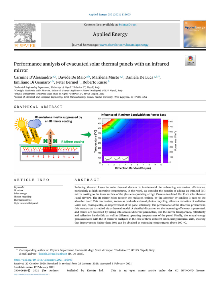 Applied Energy | PDF | Infrared | Mirror