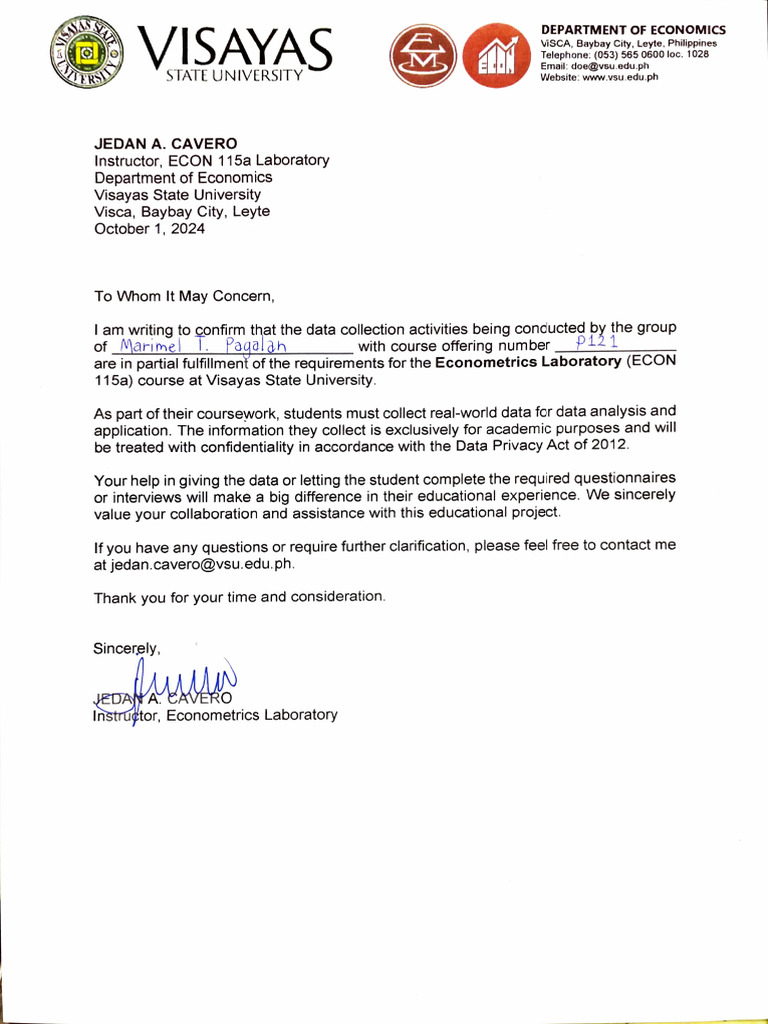 Econ Letter | PDF | Business | Social Science