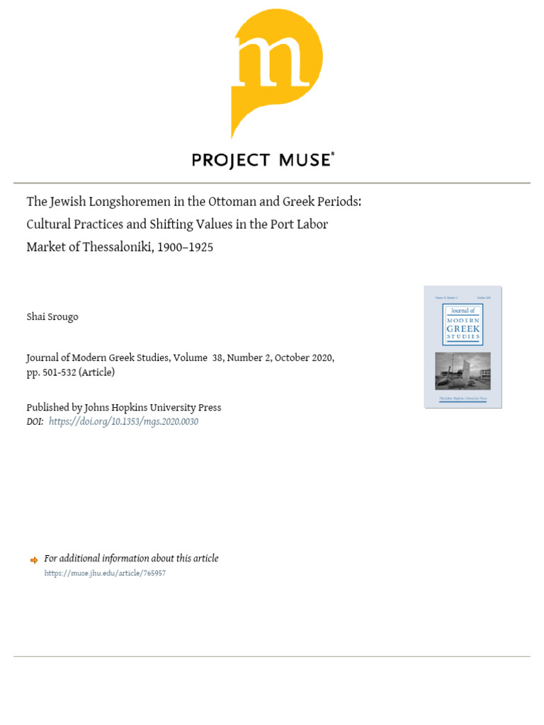 The Jewish Longshoremen in The Ottoman and Greek Periods | PDF ...