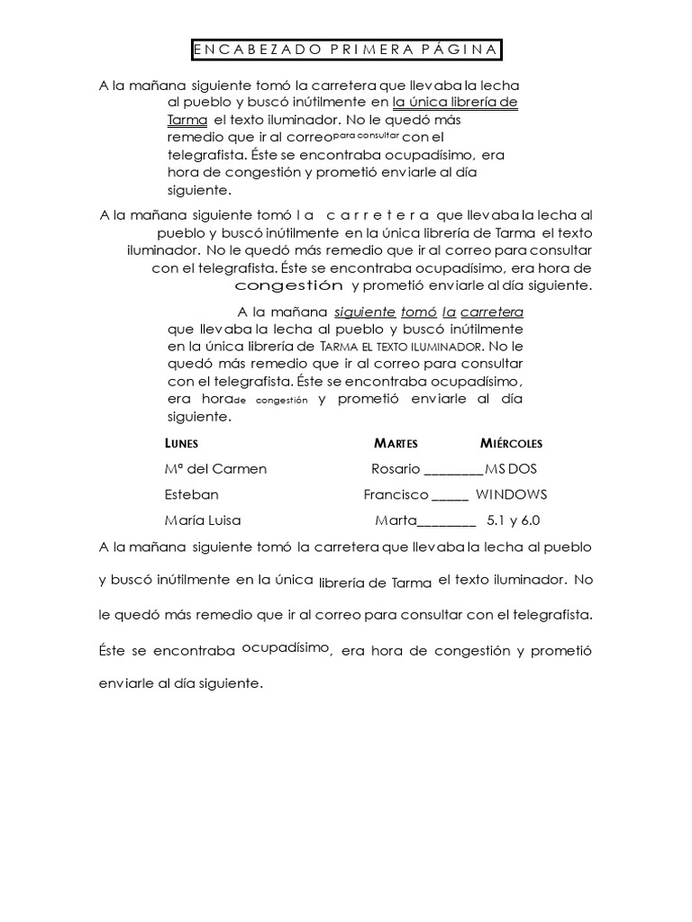 Ejercicio 15 Prueba Examen 2 | PDF | Tipografía | Texto