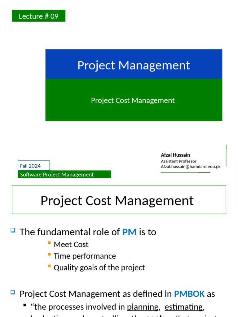 Project Cost Management | PDF | Net Present Value | Project Management