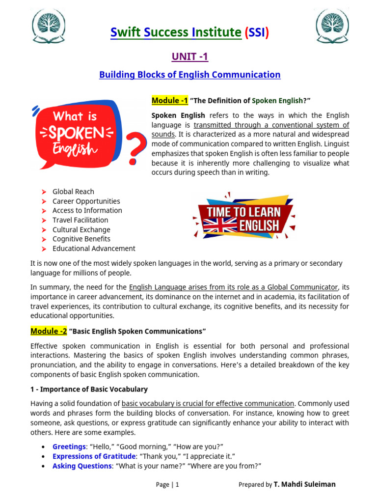 1-English Language (Oct. 2024) | PDF | English Language | Communication