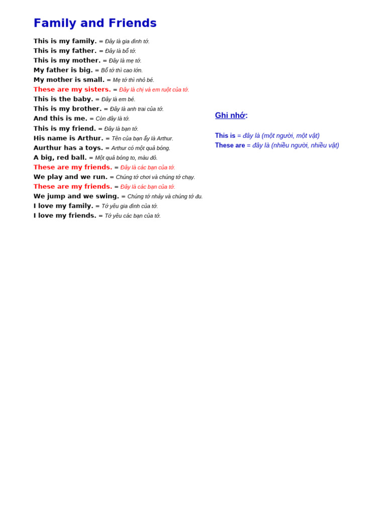 Family and Friends Transcript | PDF