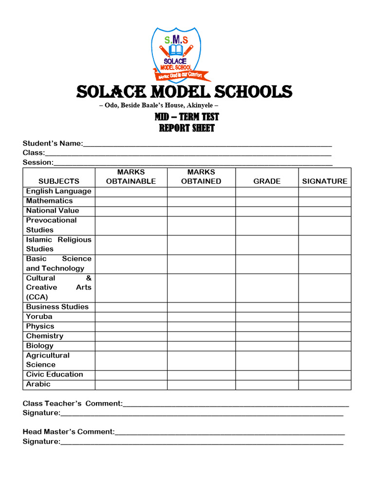SOLACE report sheet | PDF | Science