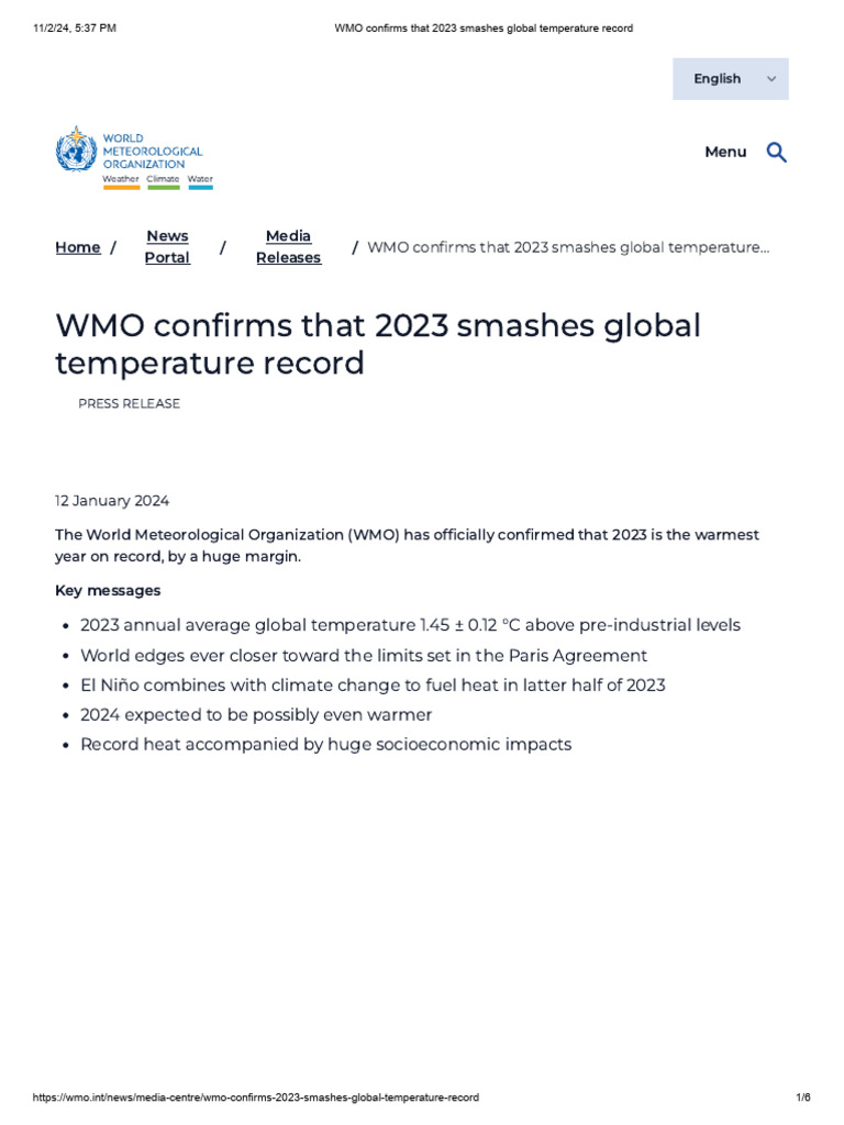 2023: Hottest Year on Record | PDF | Climate Change | Climate