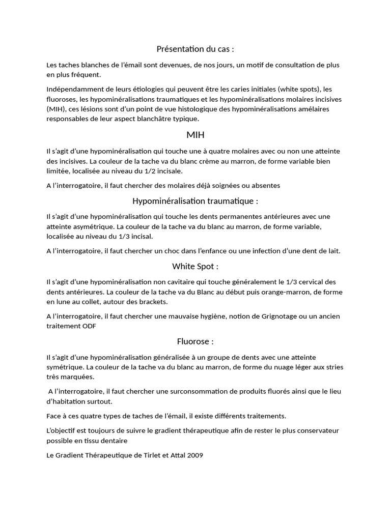 Protocole Icon pour taches blanches dentaires | PDF | Émail dentaire