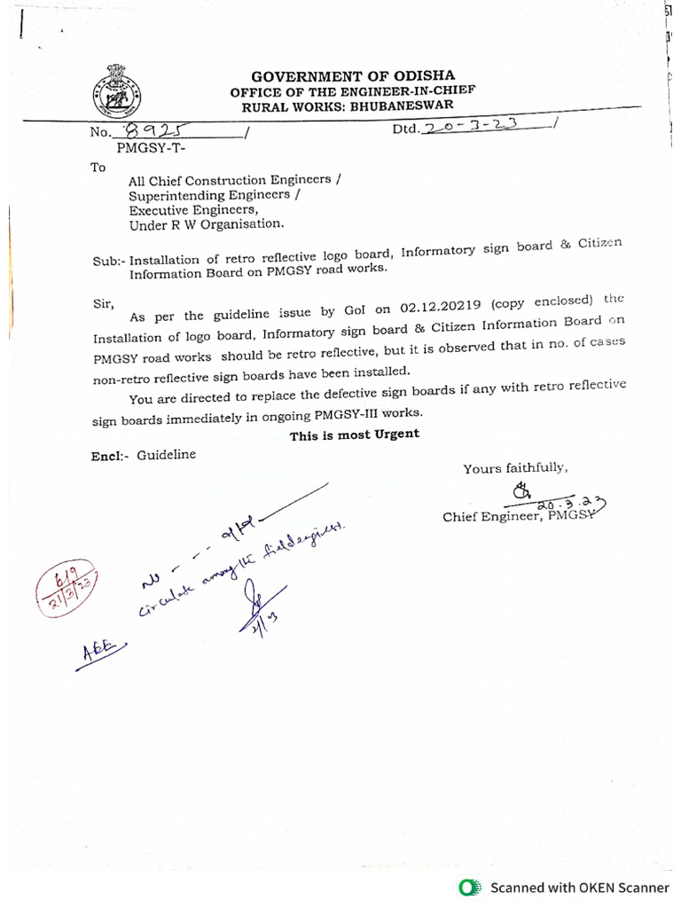 Pmgsy 3 Sign Board Guideline | PDF