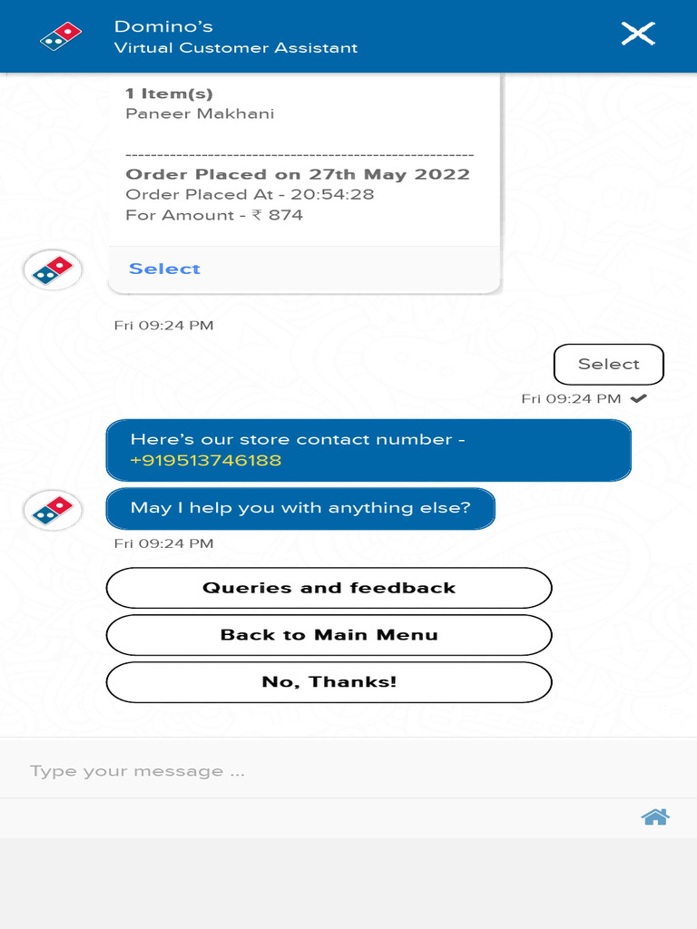 Order Confirmation for Domino's Pizza | PDF