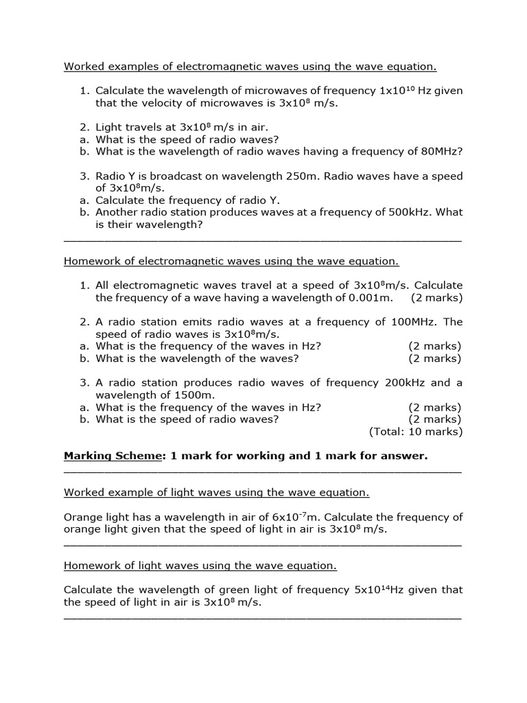 Electromagnetic Waves and The Wave Equation-1 | PDF | Teaching Methods ...