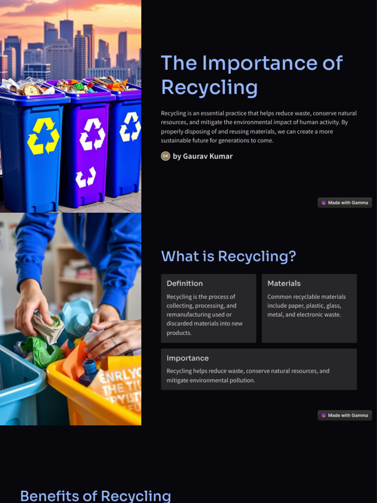 The Importance of Recycling | PDF | Recycling | Waste