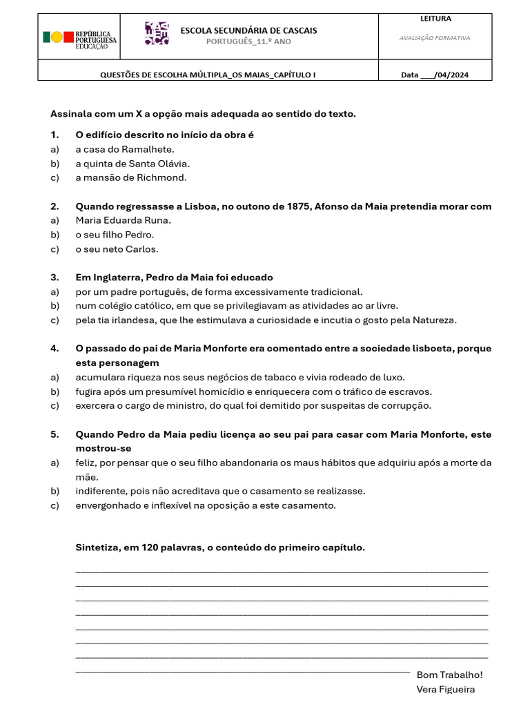Questionário Maias Capi | PDF