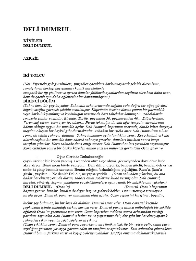 Deli Dumrul Kısa | PDF
