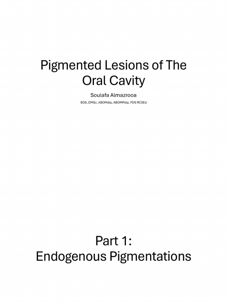 Melanotic Macule Overview in Oral Lesions | PDF | Clinical Medicine ...