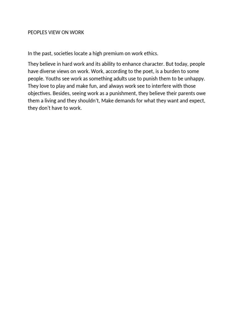 Peoples View On Work | PDF