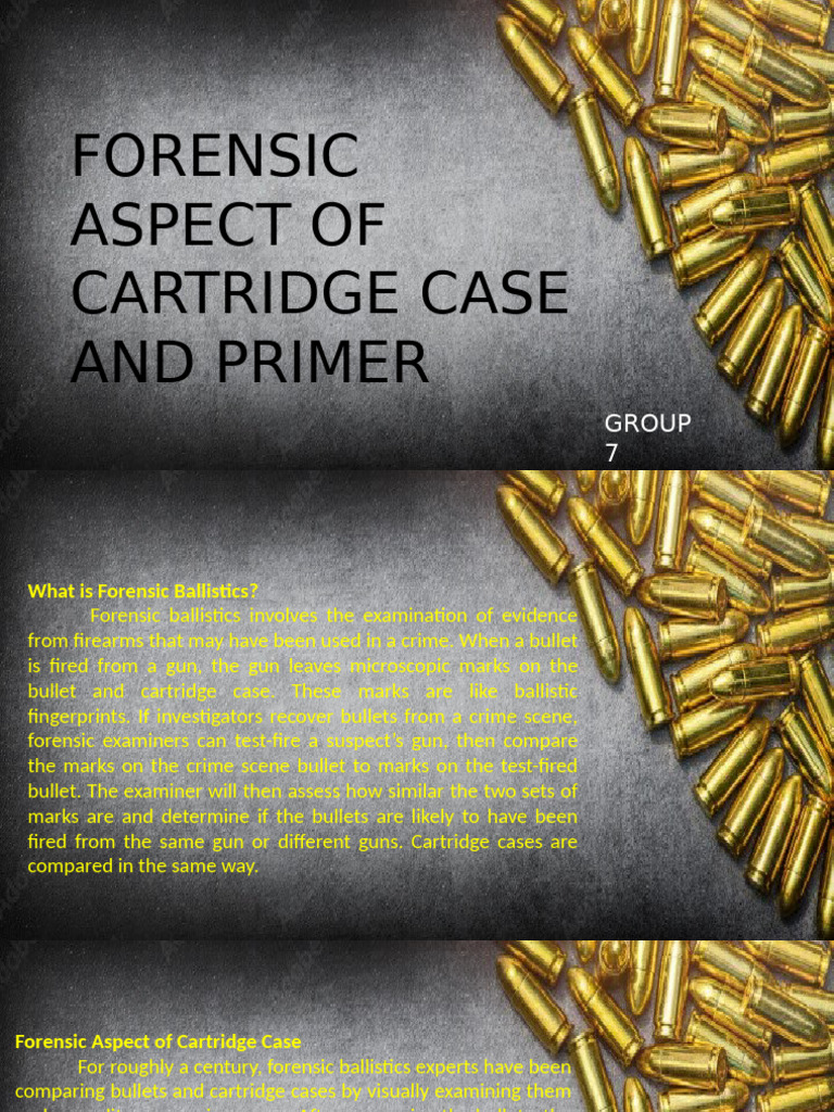 Forensic Aspect of Cartridge Case and Primer | PDF | Forensic Science ...