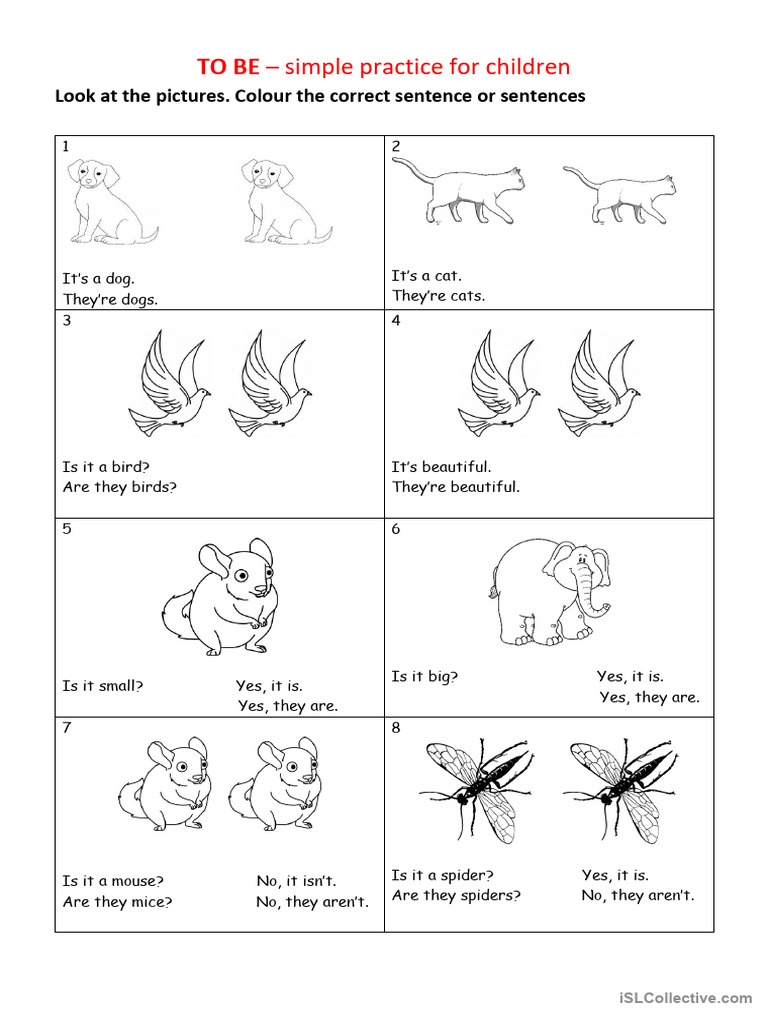 Verb to be worksheet for beginners | PDF