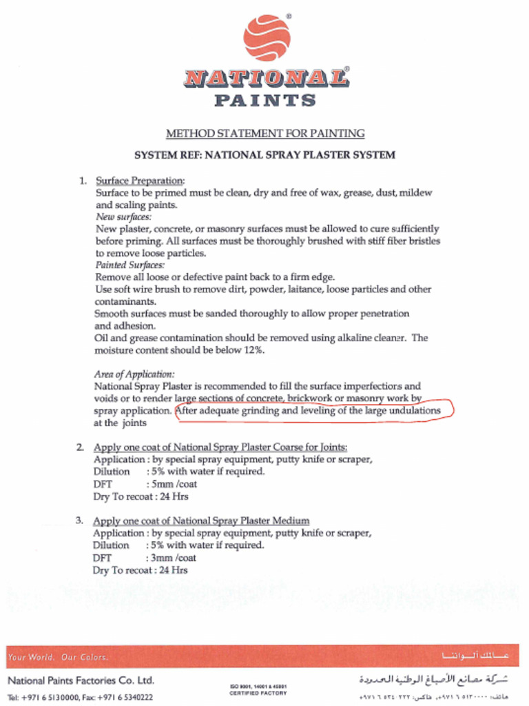 Method Statement-Spray Plaster System | PDF