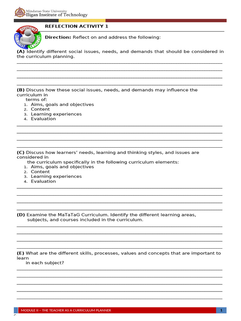 Module 2 Reflection Activity 2 87652e04e5246668b1f63de9d1b48dec (1) | PDF | Curriculum | Lesson Plan