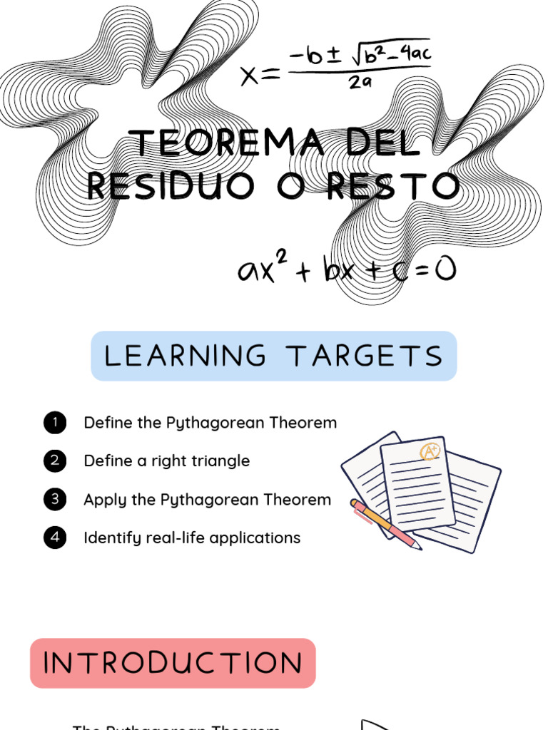 Colorful Playful Illustrative Pythagorean Theorem Education ...