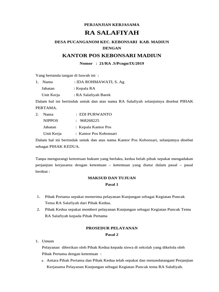 Mou Ke Kantor Pos | PDF | Hukum