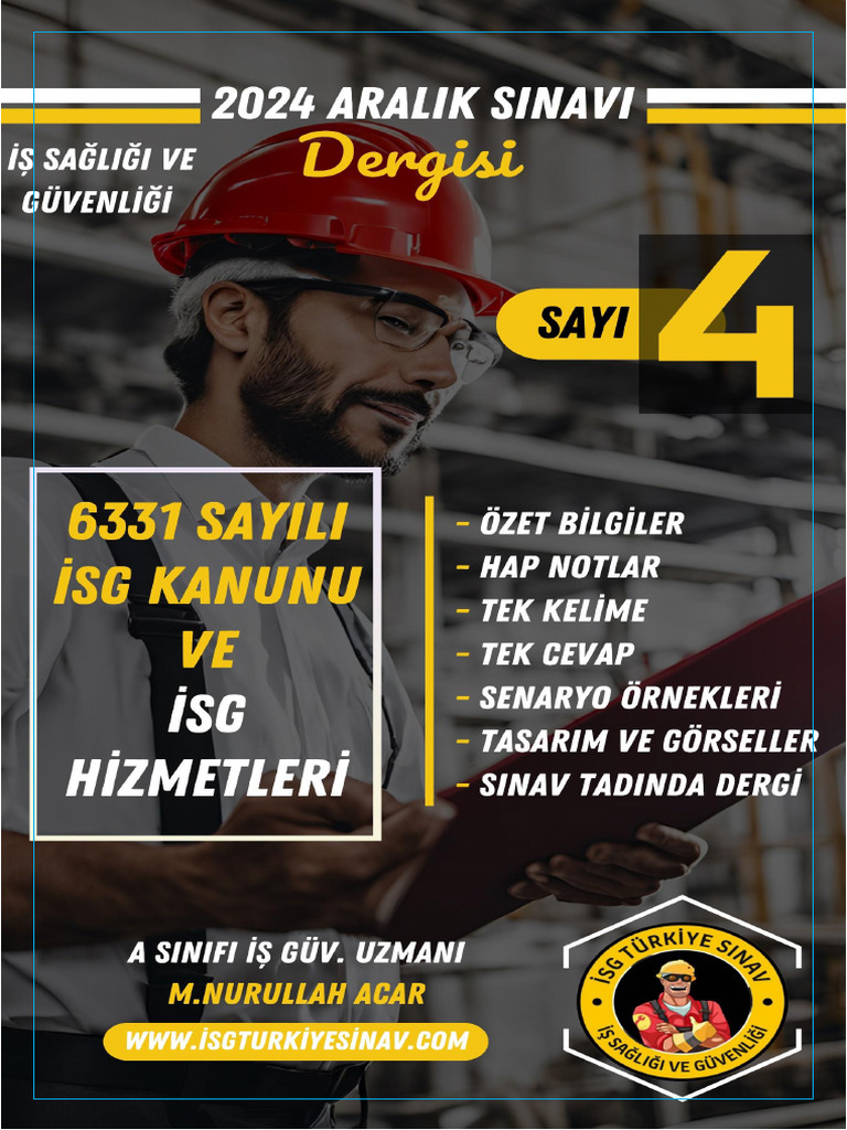 DERGI 6331 ISG Kanunu Ve ISG Hizmetleri Hap Bilgiler Mnurullahacar | PDF