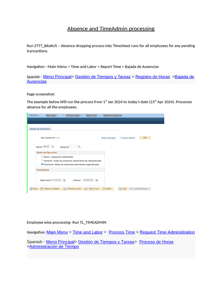 Absence Processing in TimeAdmin System | PDF | Data | Data Management