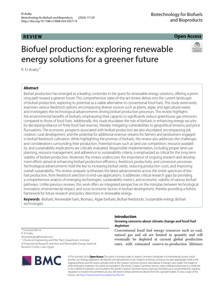 Biofuel Production: Exploring Renewable Energy Solutions For A Greener ...