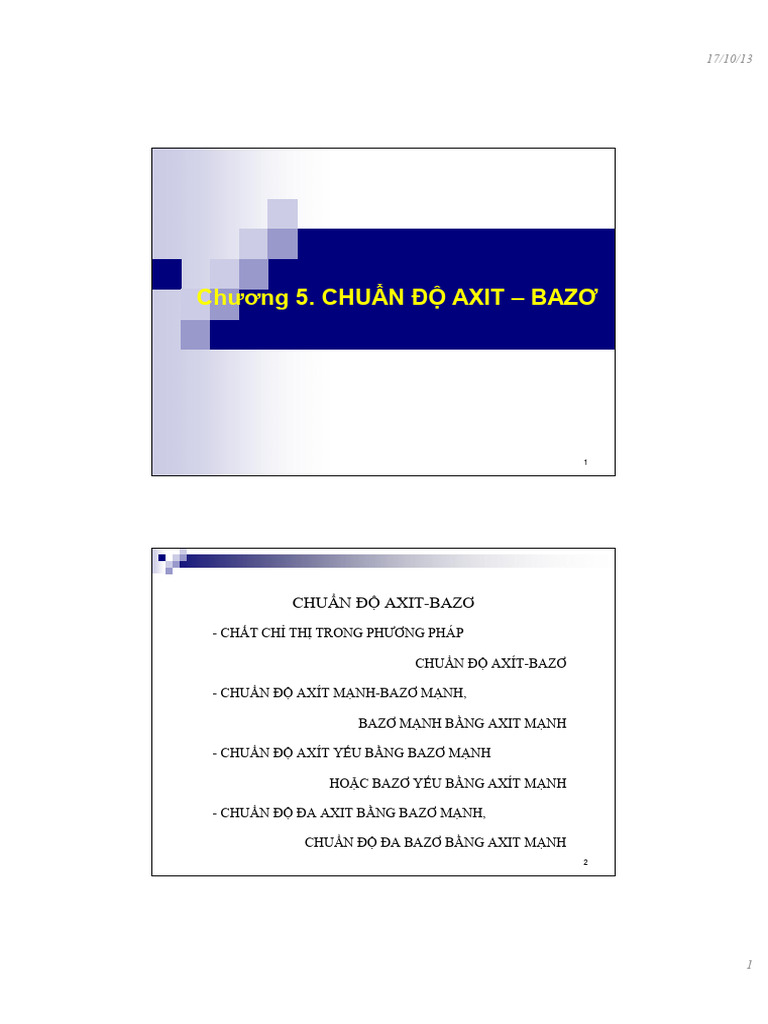 Chuong 5 - Chuan Do Axit-Bazo | PDF
