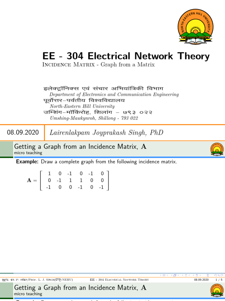 EE_304_Electrical_Network_Theory_Class_N | PDF | Matrix (Mathematics) | Vertex (Graph Theory)