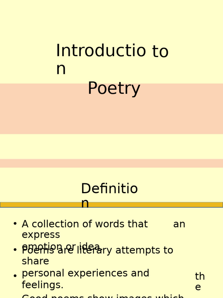 Introduction To Poetry | PDF | Poetry | Rhyme