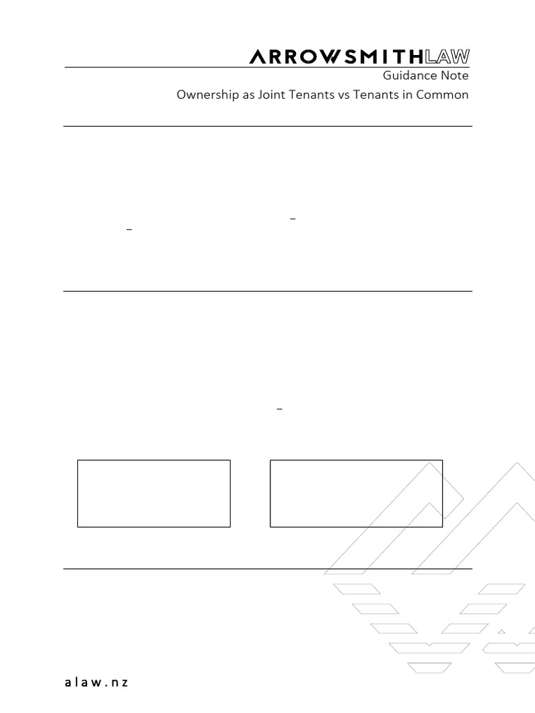 Guidance Note - Tenants in Common or Joint Tenants | PDF | Concurrent ...