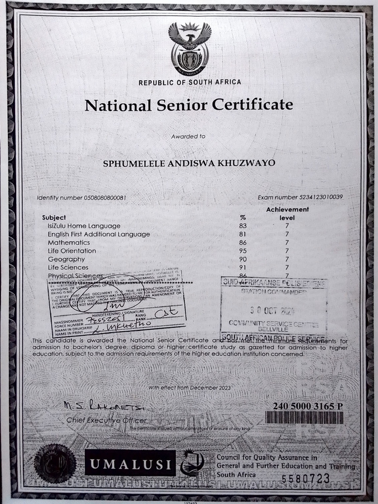 National Senior Certificate Overview | PDF | Educational Assessment And ...