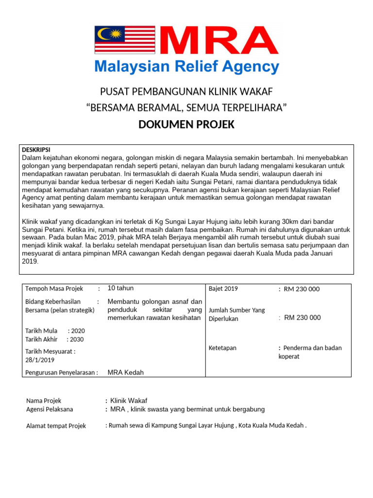 Template Kertas Kerja Projek | PDF