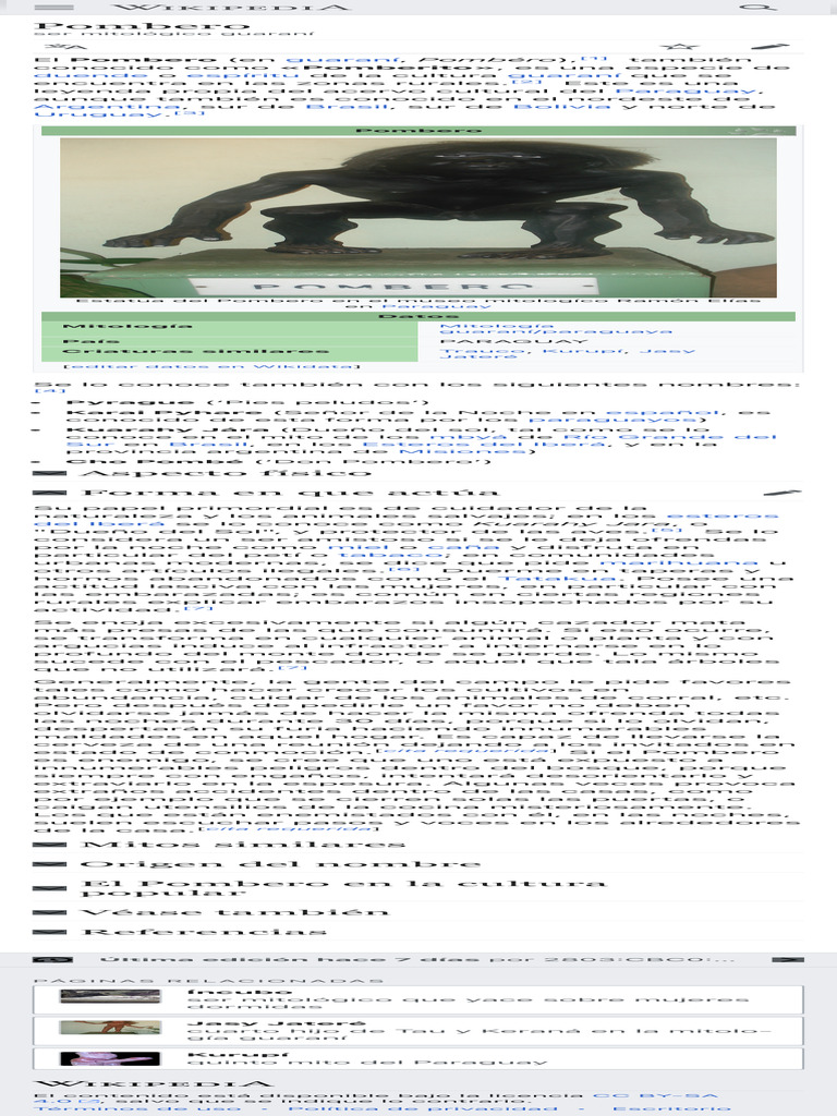 Pombero - Wikipedia, La Enciclopedia Libre | PDF