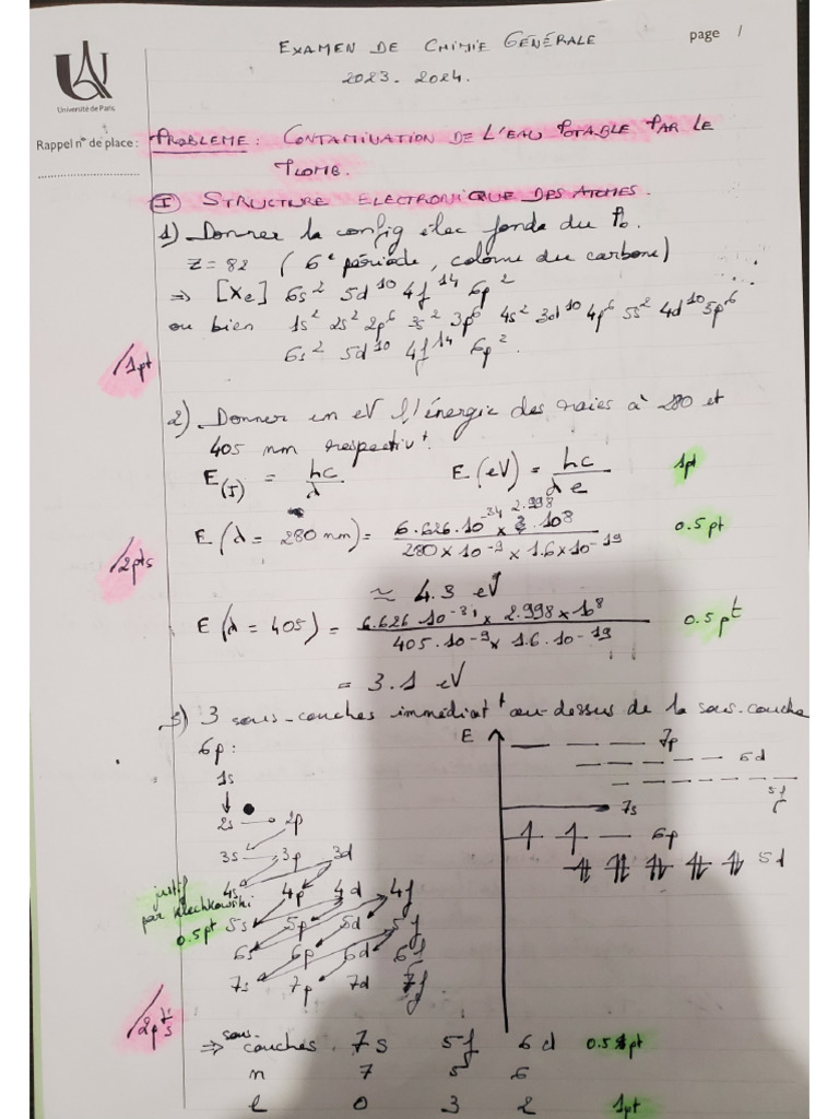 Examen 2023-2024 - v01 - Corrige + Bareme | PDF