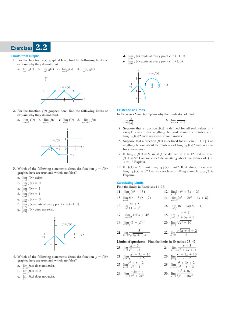 1 - Limit of A Function and Limit Laws | PDF | Trigonometric Functions ...