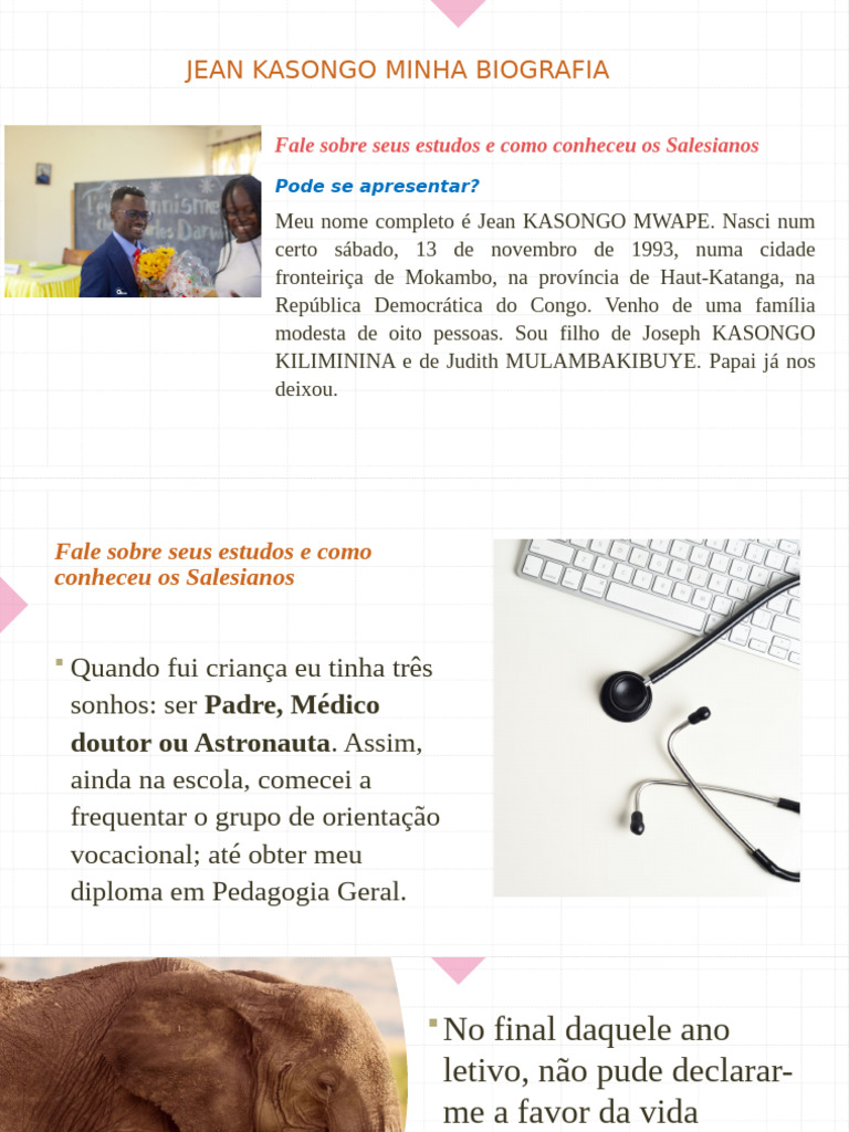 Jean Kasongo Minha Biografia 2 | PDF