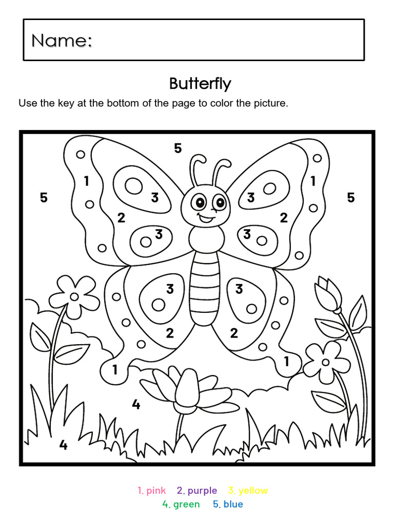 Butterfly Color It by Number | PDF