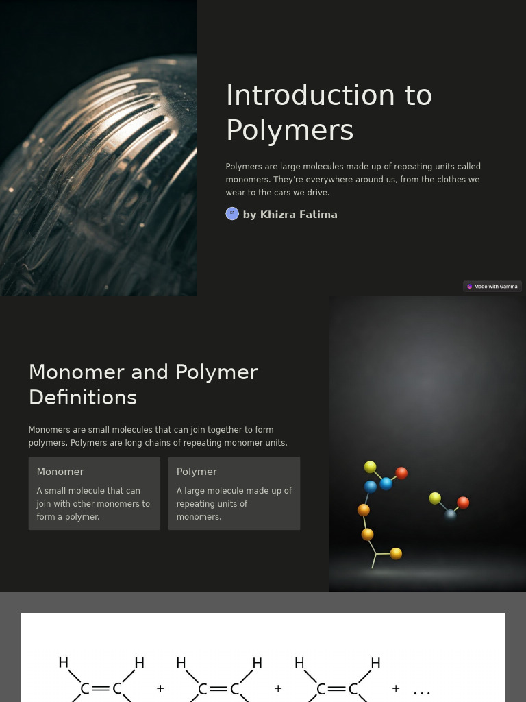 Introduction To Polymers | PDF | Polymers | Polymerization