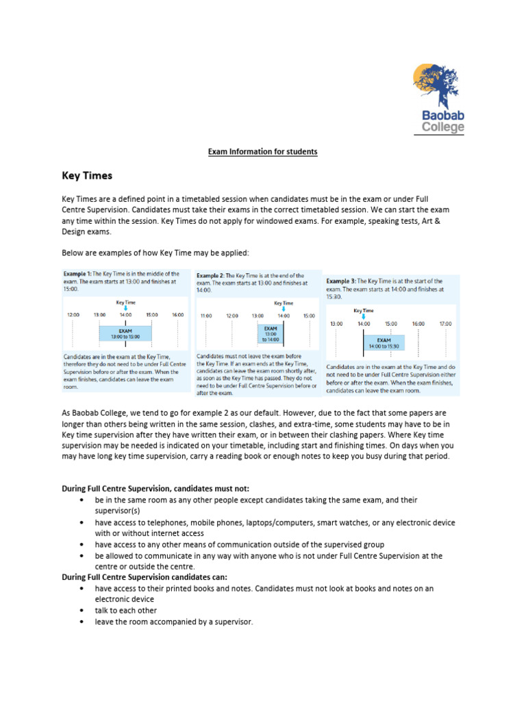 Exam Information For Students | PDF | Self-Improvement | Wellness