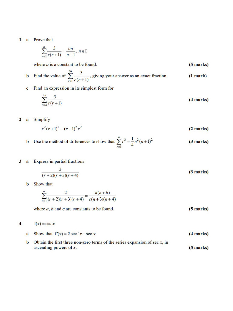 Series Exam Questions Pdf