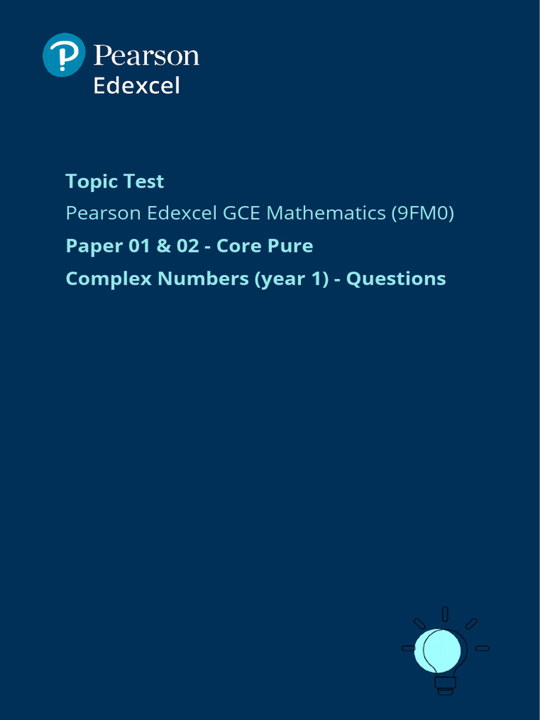 Complex Numbers Topic Test Questions | PDF | Complex Number | Complex ...
