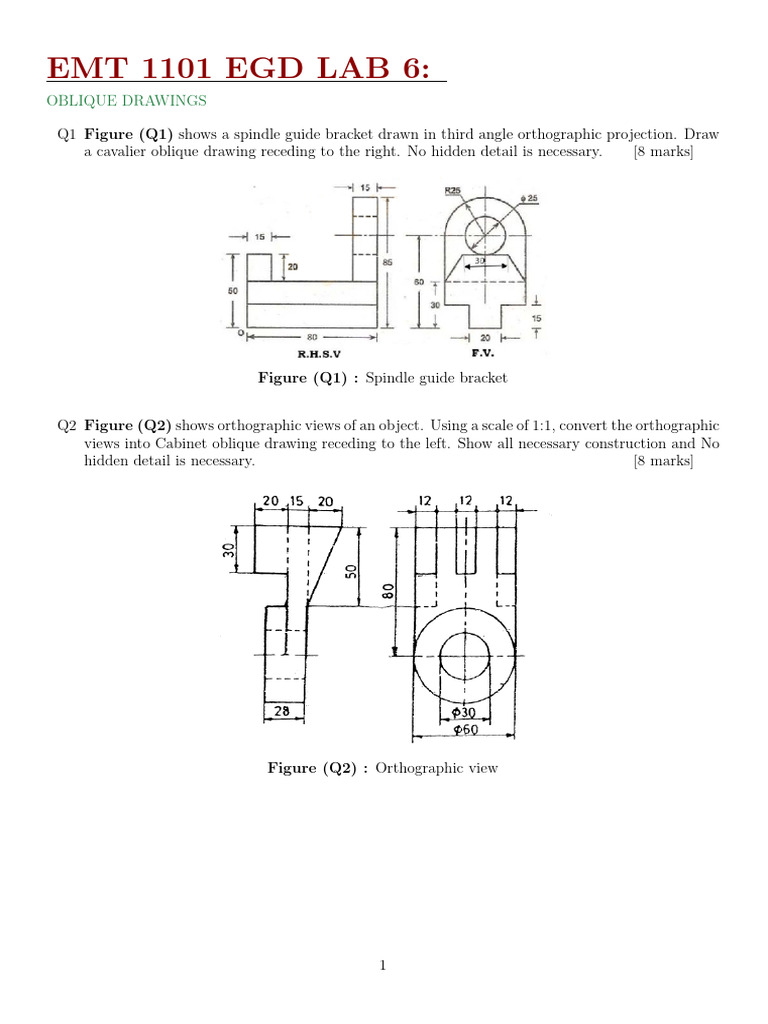 Inno2024 ENGINEERING DRAWING I EMT1101 LAB6 | PDF | Teaching Methods & Materials