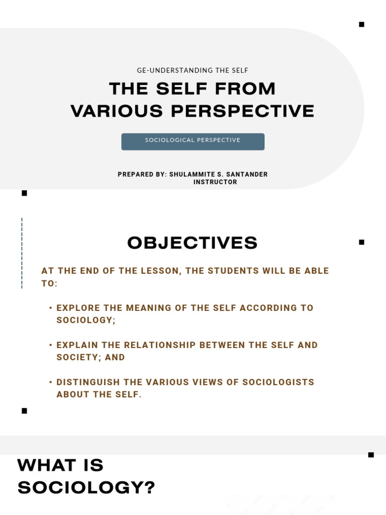 Sociological Perspective of The Self | PDF
