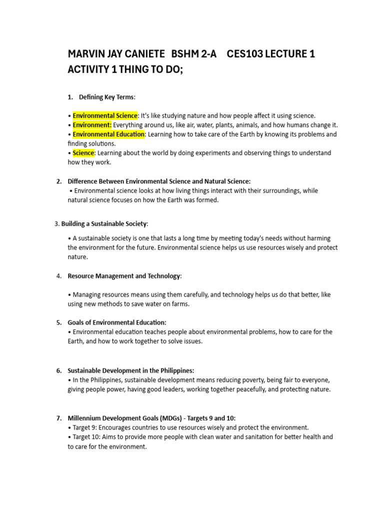 MARVIN JAY CANIETE BSHM 2 | PDF